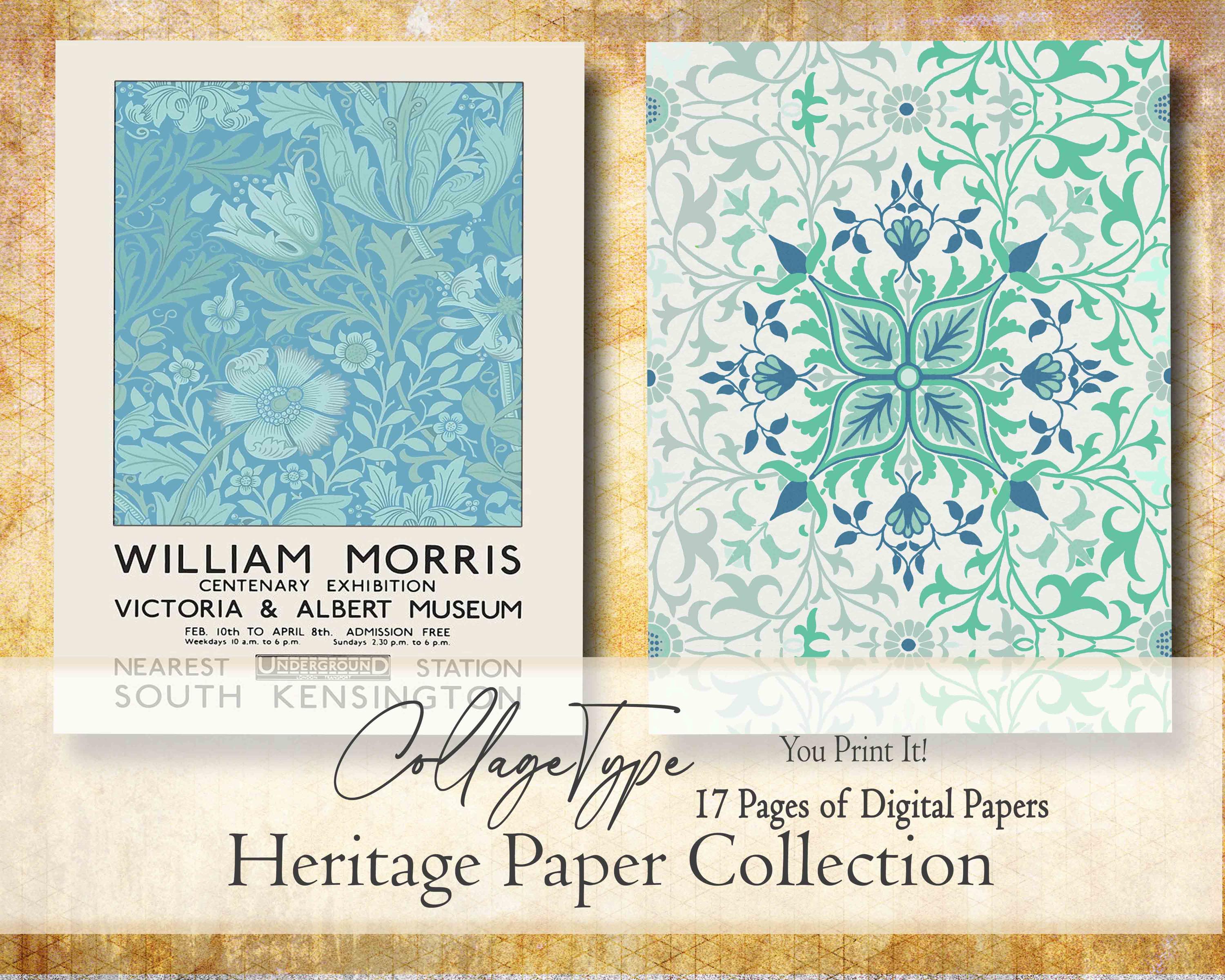 Morris Style Paper, Ephemera, Antique Papers, Background Papers for ...