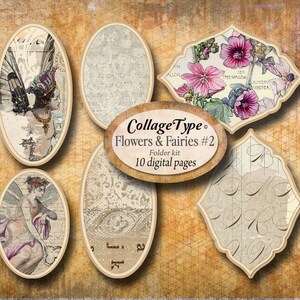 File Folder Diy Printable Kit, 10 Pages, Flowers Fairies Pdf and Jpg - Etsy