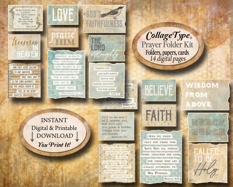 Digital File Folder Kit - Christian Themed Scripture & Prayer Cards ...