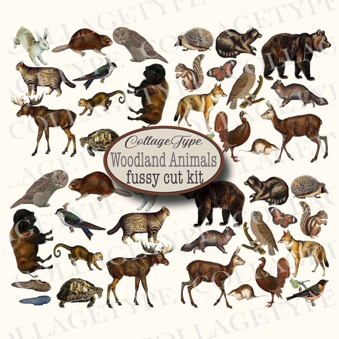 Fussy Cut Animals, Junk Journal, Labels, Brown, Ephemera, Paper ...