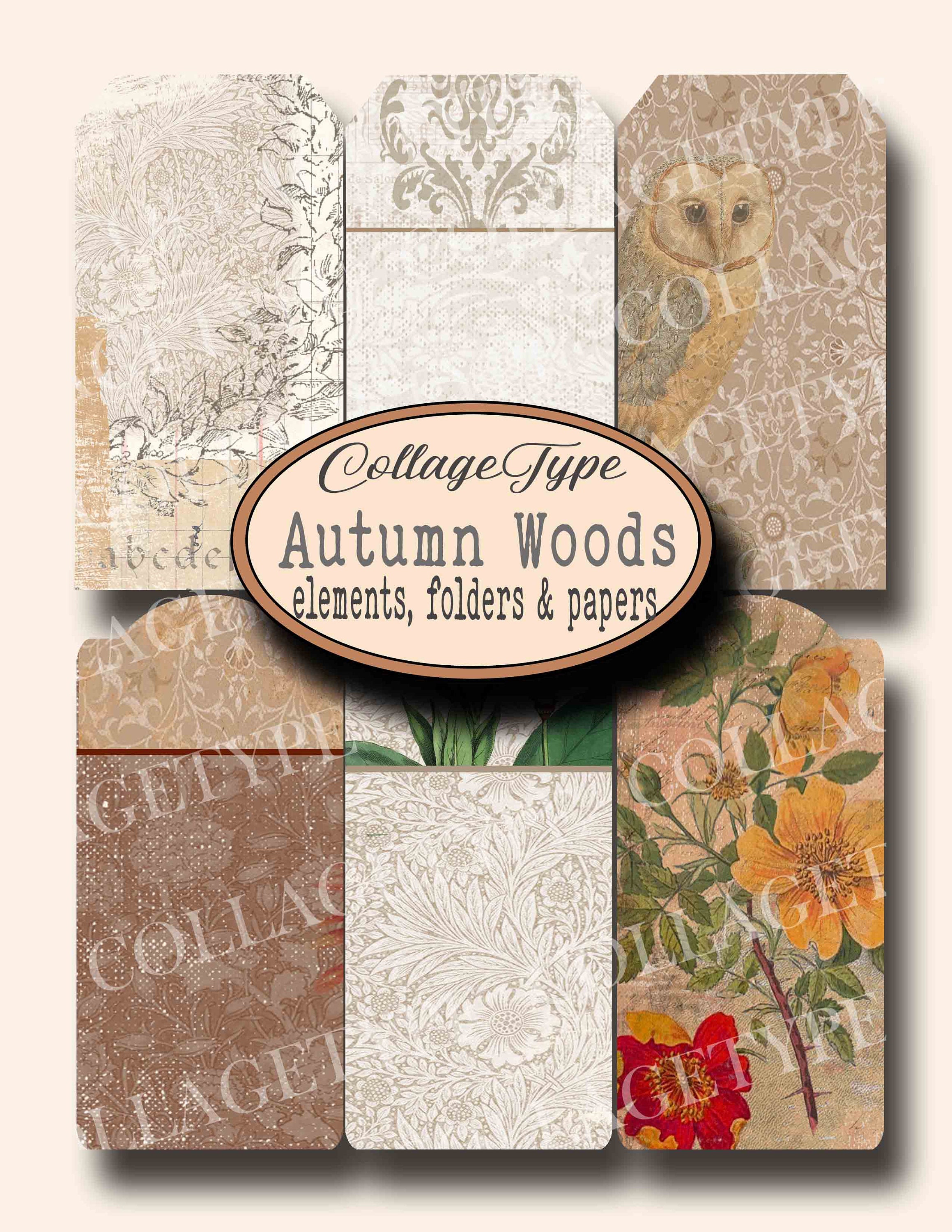 Junk Journal File Folder Kit Fall Woods Grunge Sepia - Etsy