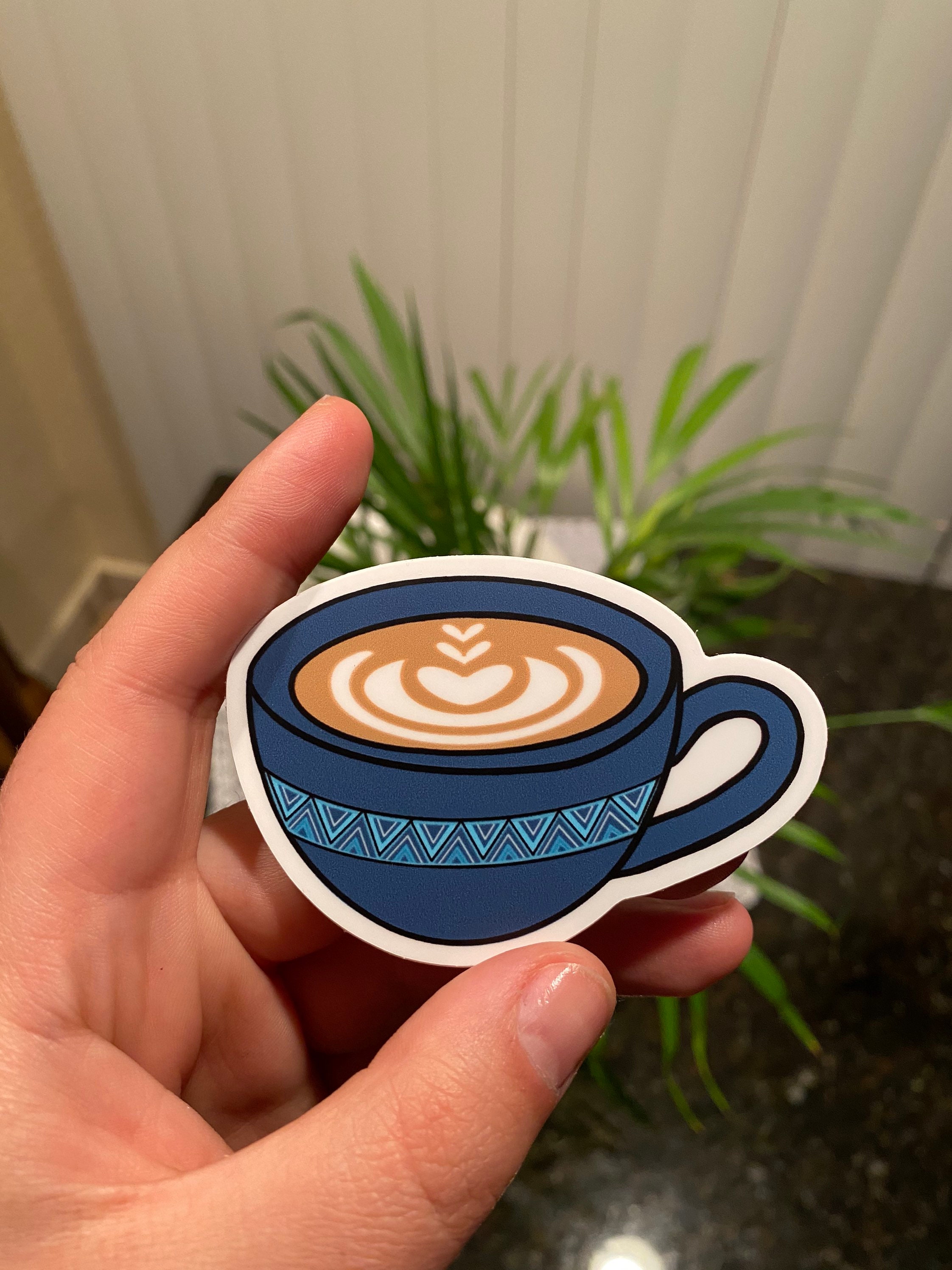 Latte Sticker Vinyl Sticker Coffee Sticker Latte Art - Etsy UK