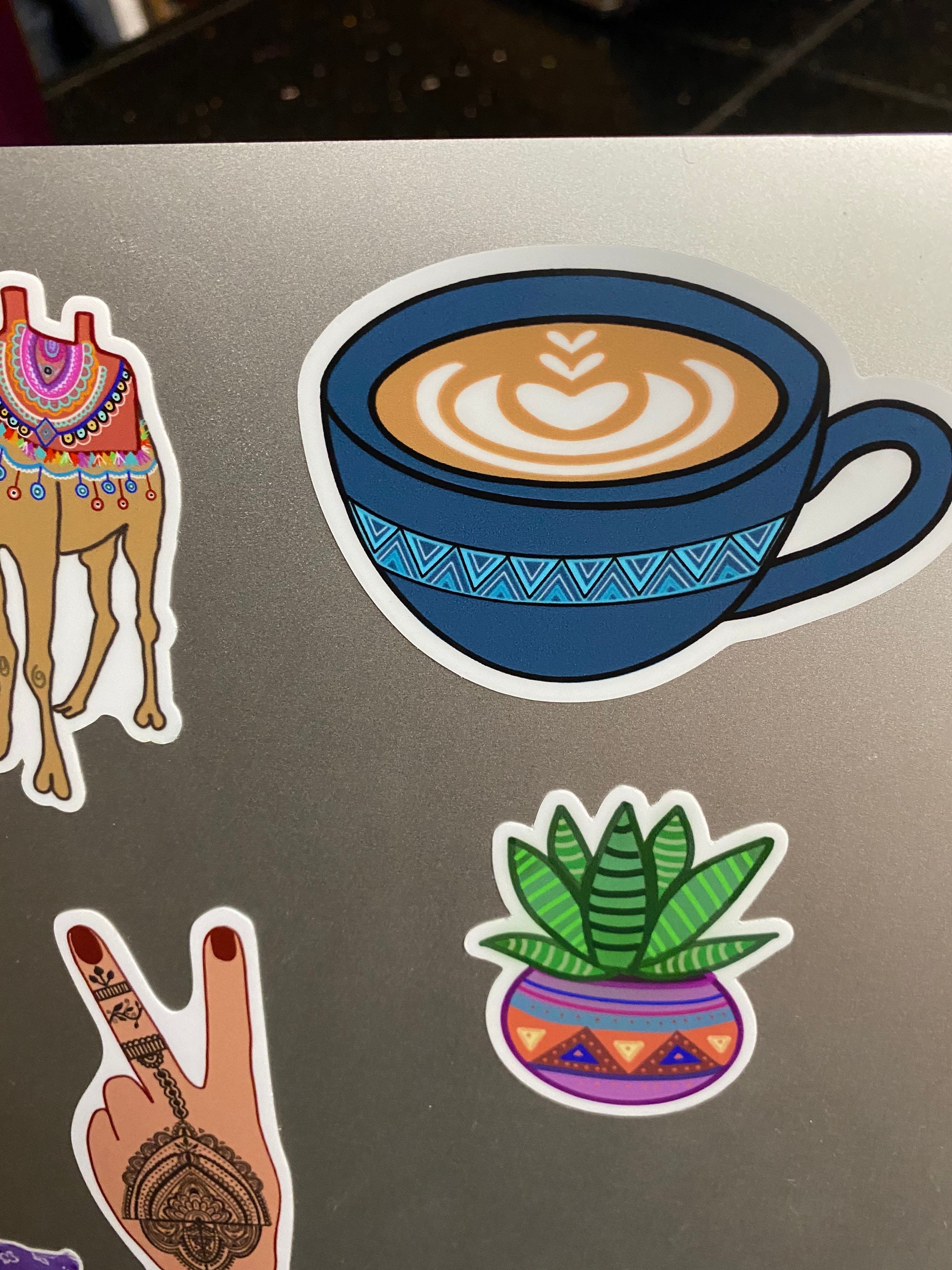 Latte Sticker Vinyl Sticker Coffee Sticker Latte Art - Etsy UK