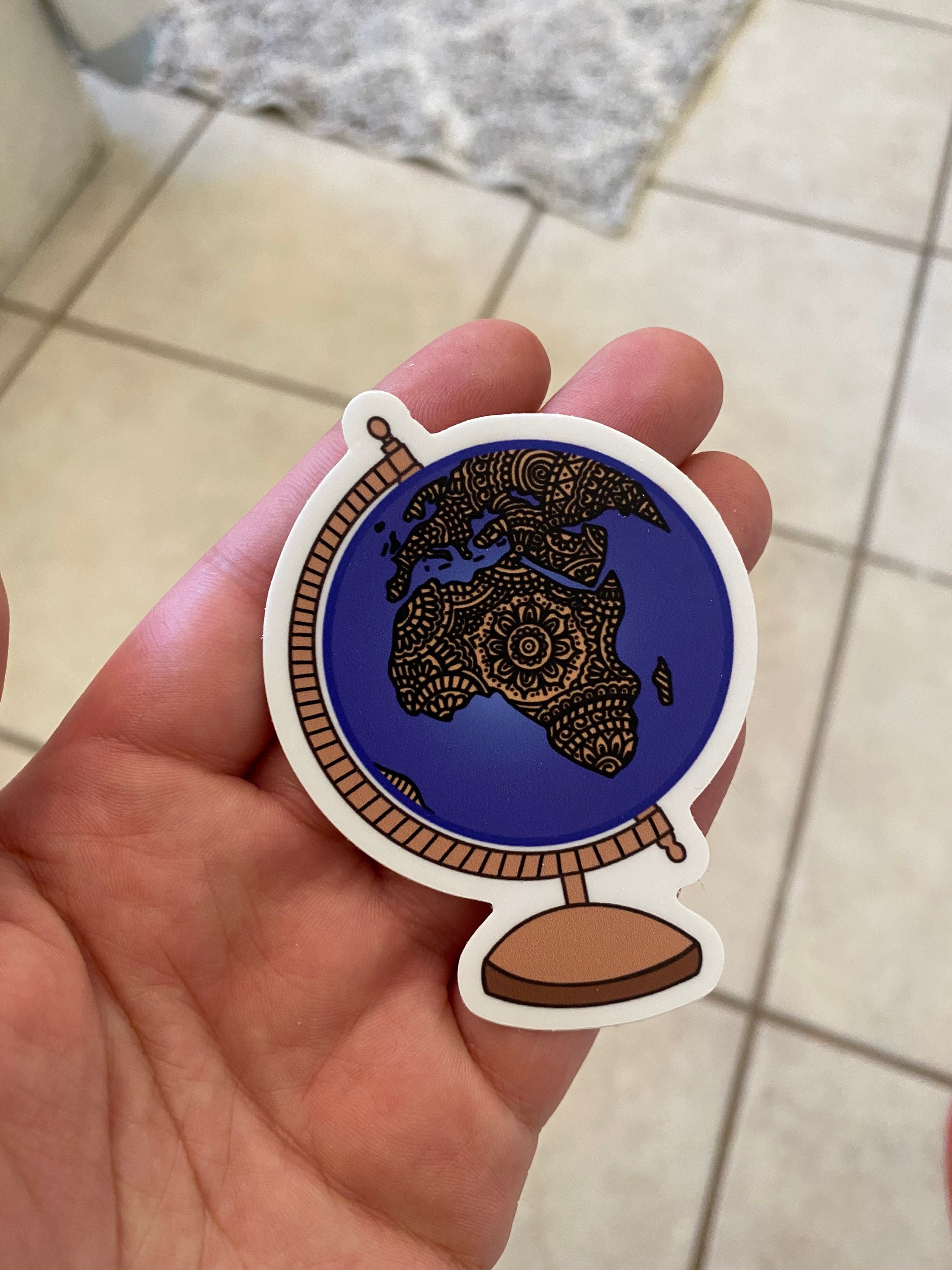 Globe Sticker Vinyl Sticker Earth Sticker Africa Sticker - Etsy