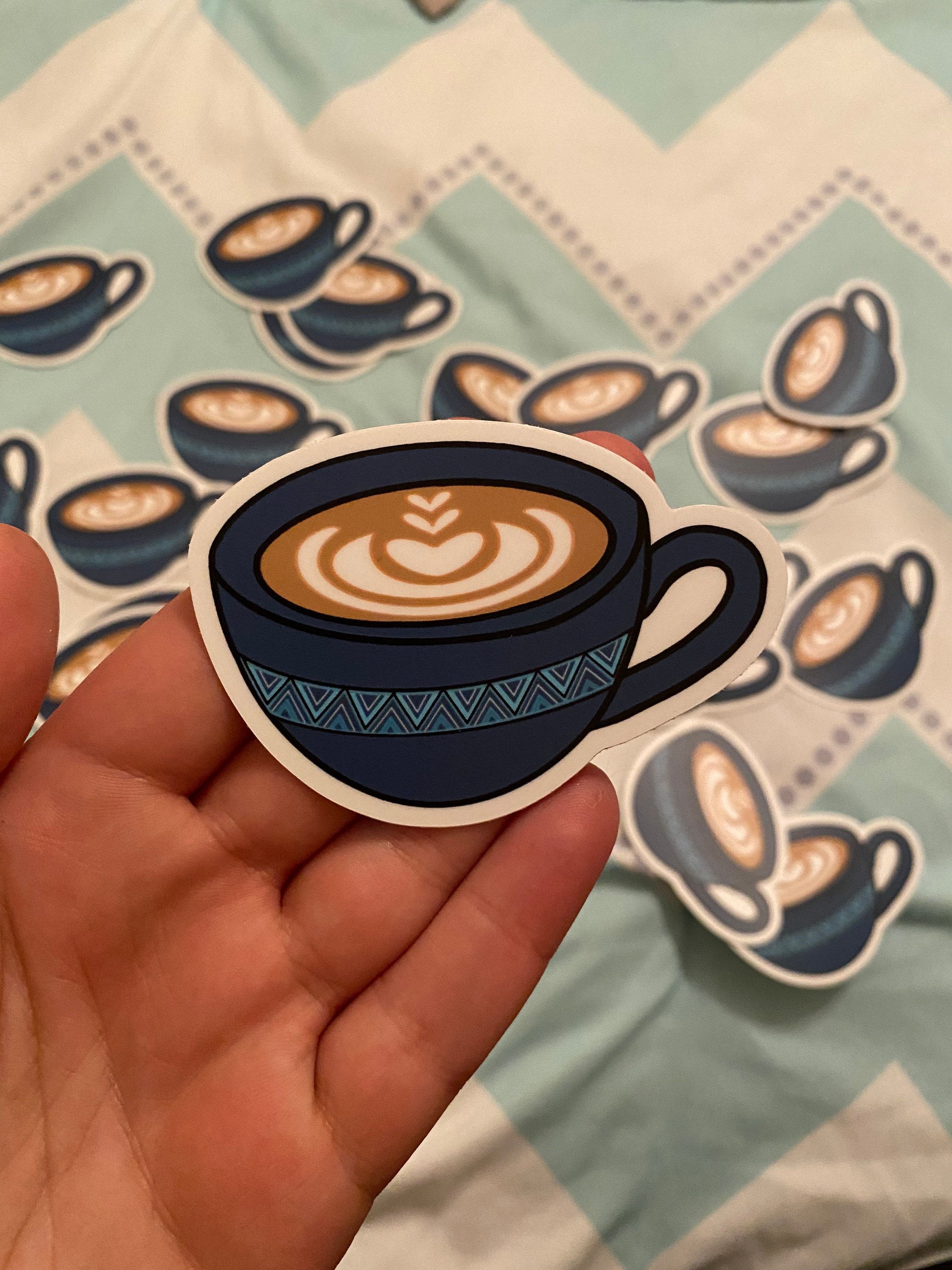 Latte Sticker Vinyl Sticker Coffee Sticker Latte Art - Etsy UK