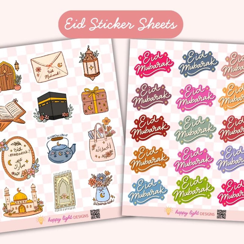 Eid Mubarak Stickers Sheet - Etsy