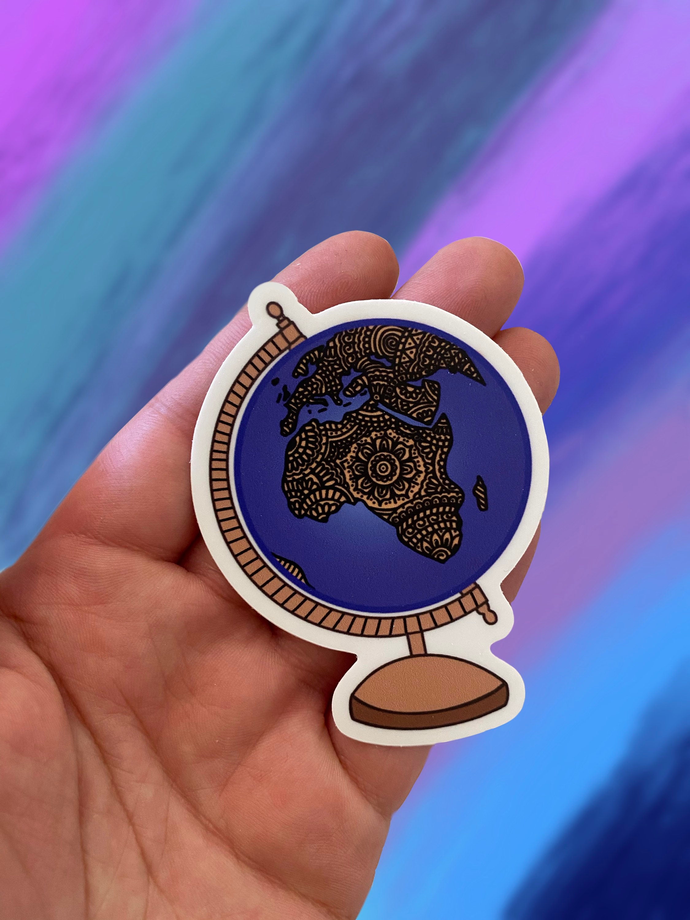 Globe Sticker Vinyl Sticker Earth Sticker Africa Sticker - Etsy