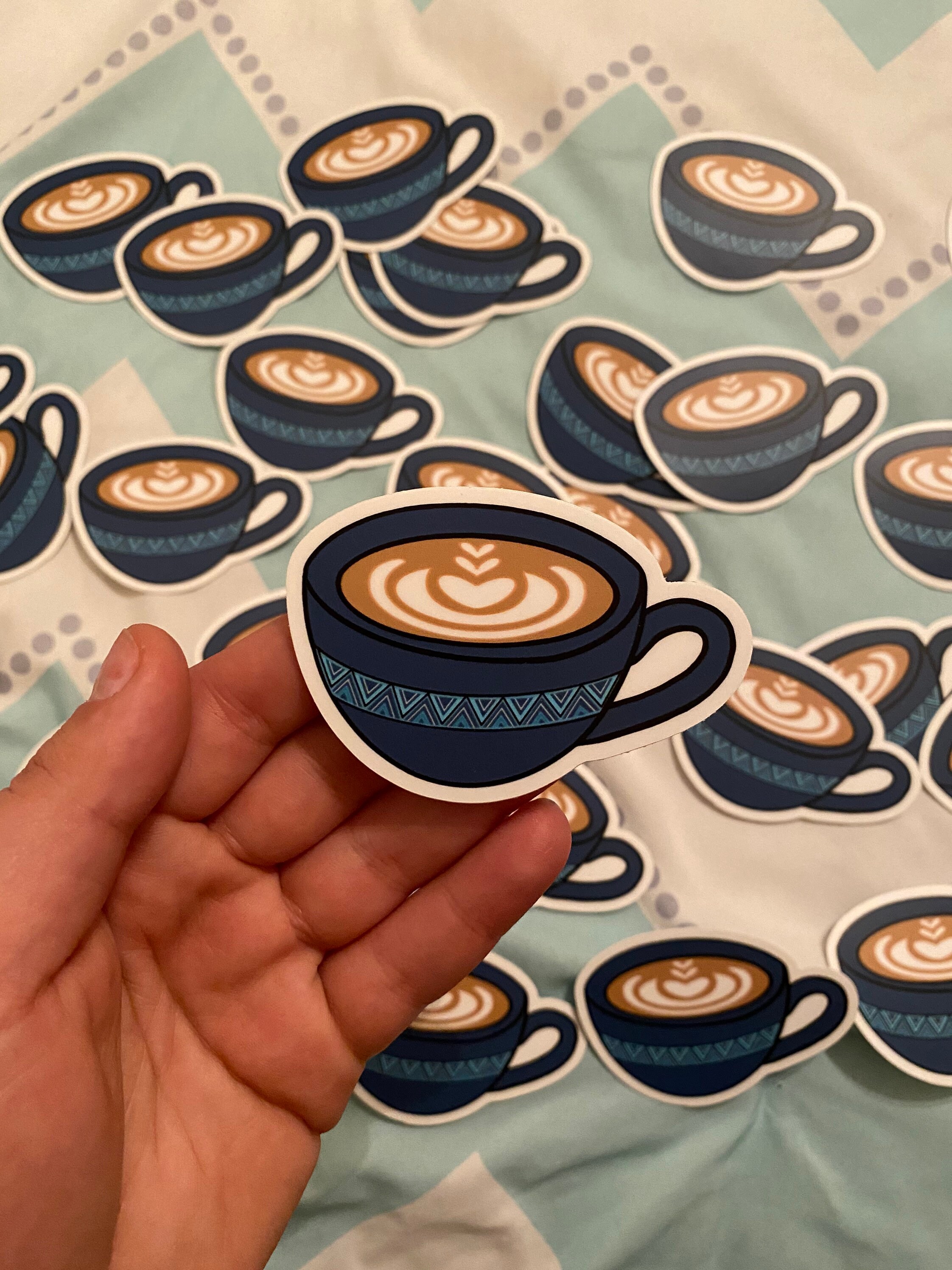 Latte Sticker Vinyl Sticker Coffee Sticker Latte Art - Etsy UK