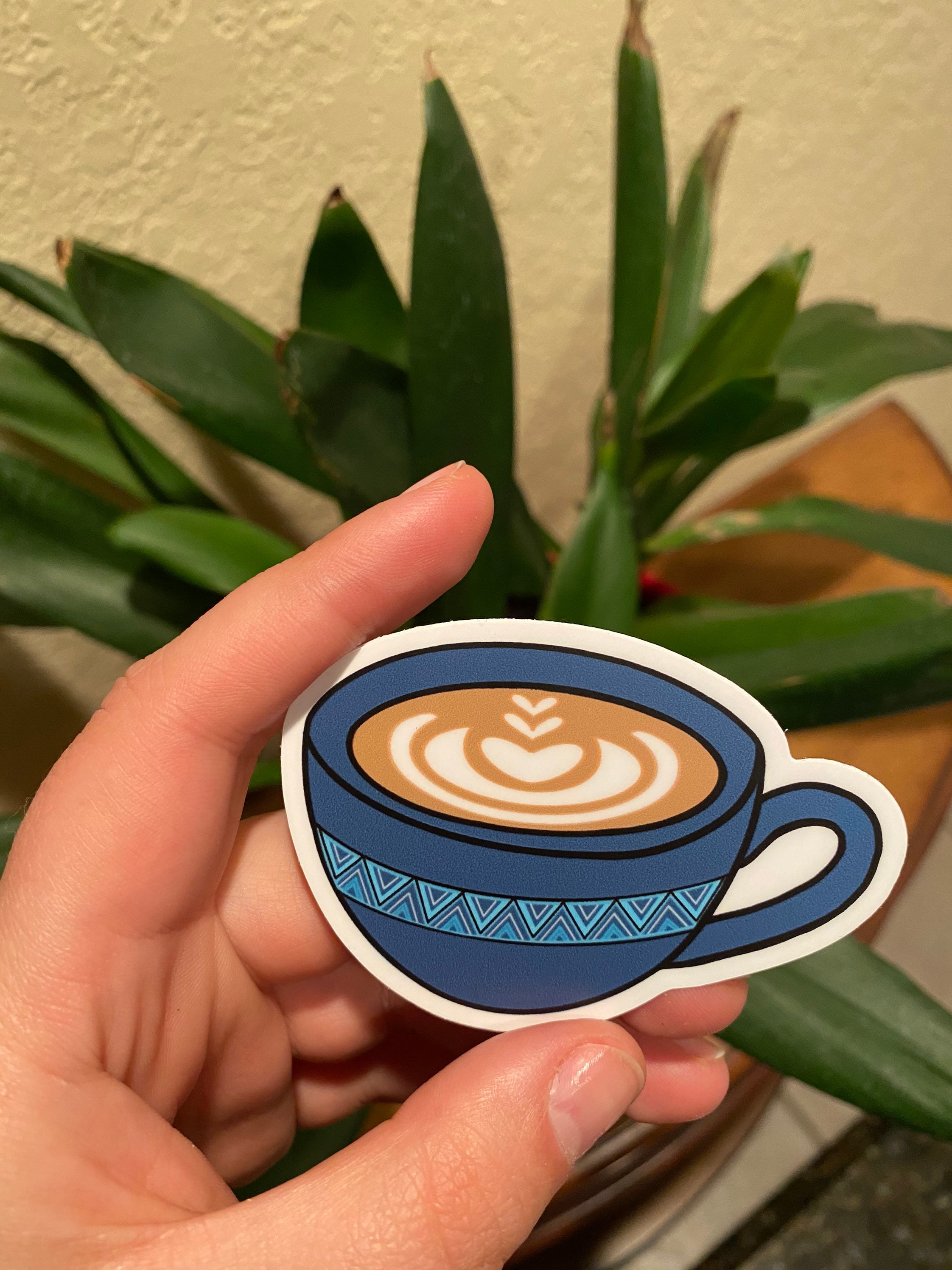 Latte Sticker Vinyl Sticker Coffee Sticker Latte Art - Etsy UK