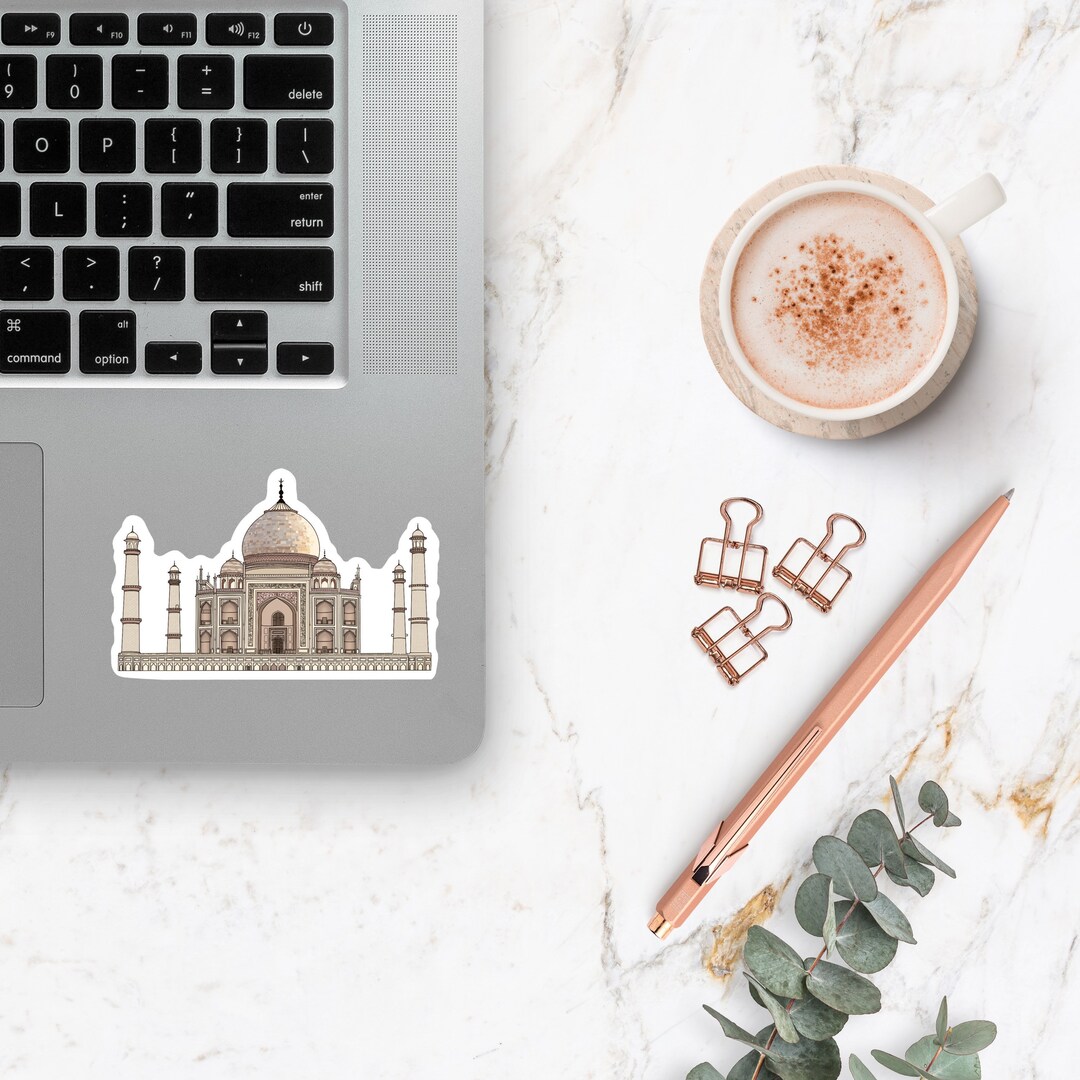 Taj Mahal Sticker, Vinyl Sticker, Indian Sticker, Architecture Sticker ...