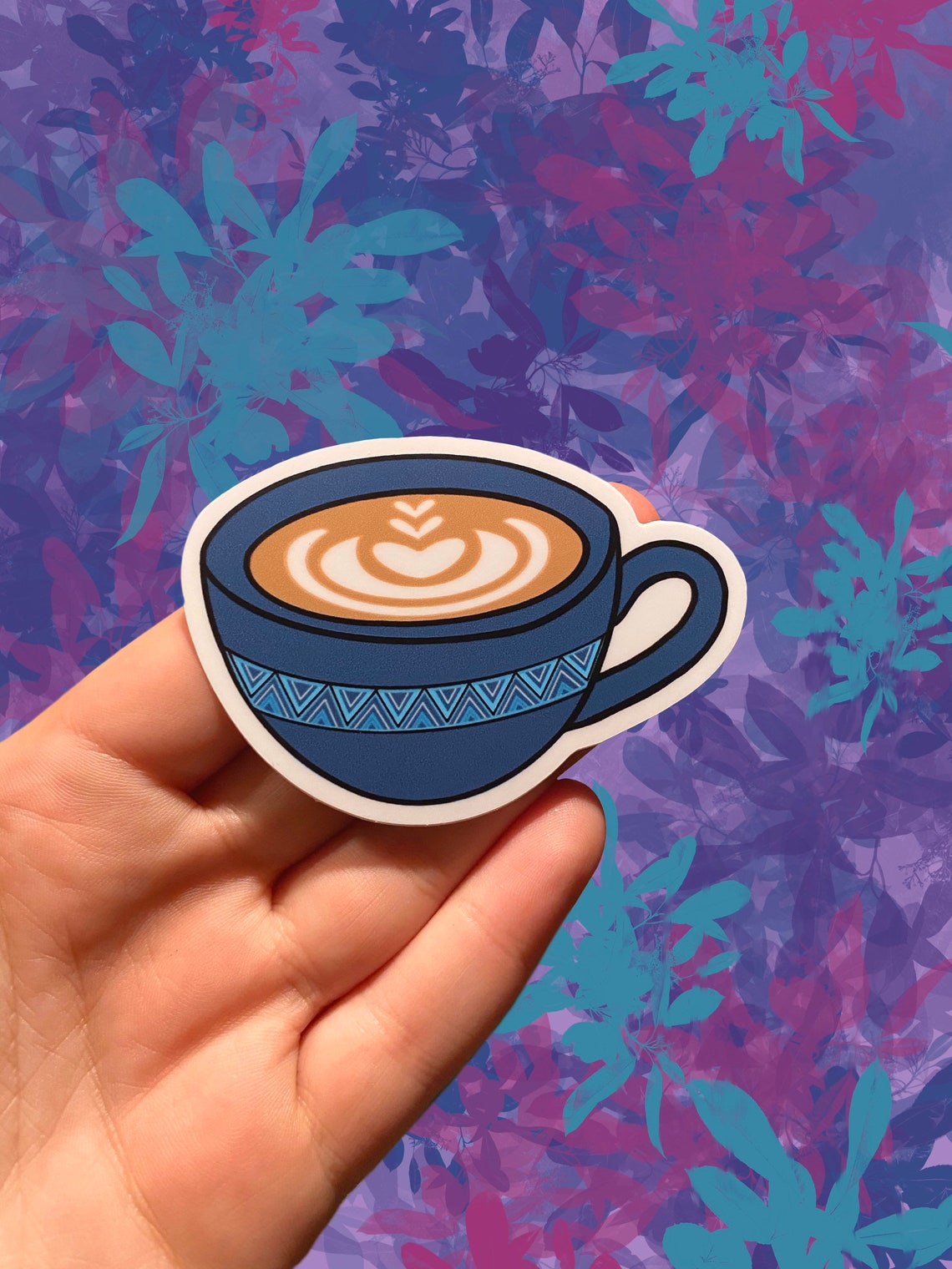 Latte Sticker Vinyl Sticker Coffee Sticker Latte Art - Etsy UK
