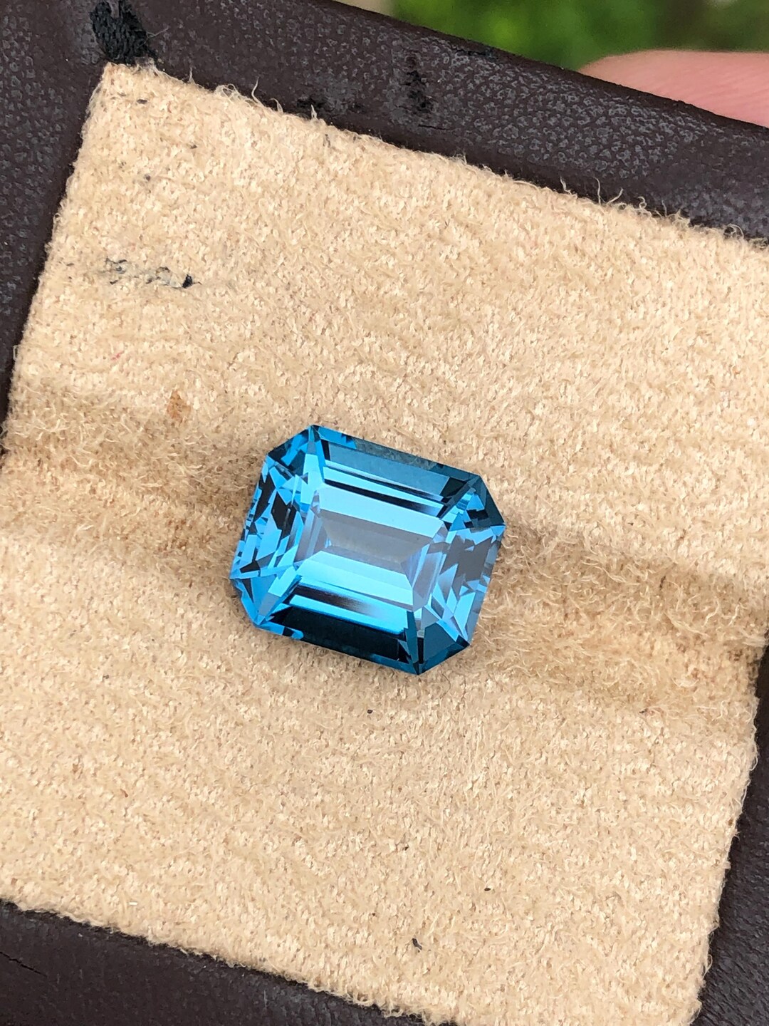 10.10 Carat Custom Emerald Cut London Blue Topaz for Jewellery, Ring ...