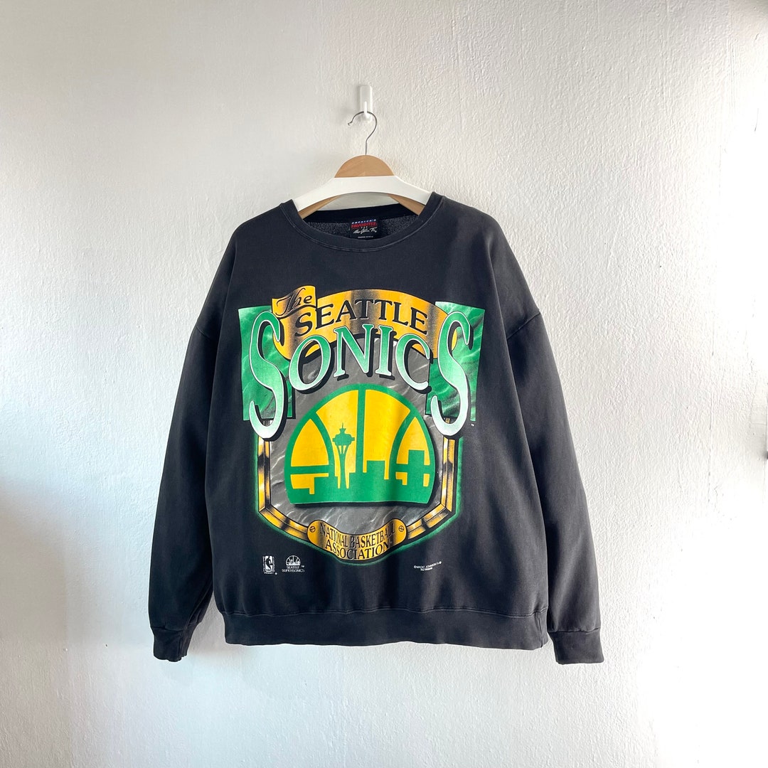 Vintage 90s the Seattle Sonic NBA Crewneck Sweatshirt Team Sportswear ...