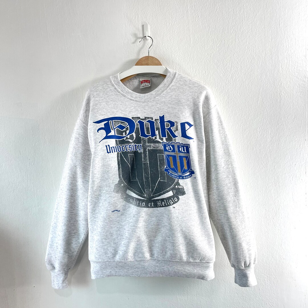 Vintage 90s Duke University Spell Out Logo Crewneck Sweatshirt Team ...