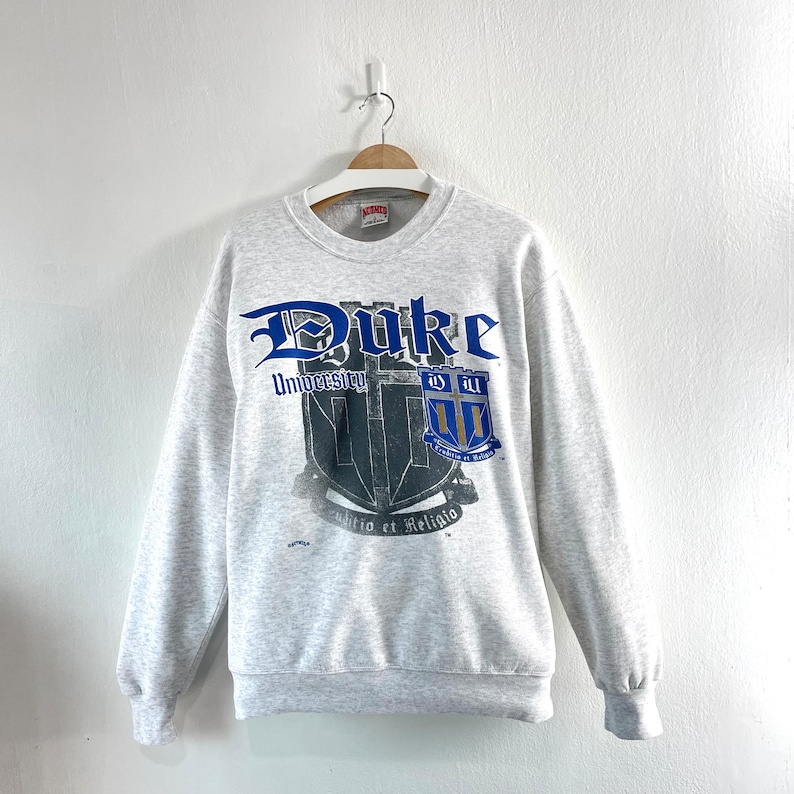 Vintage 90s Duke University Spell Out Logo Crewneck Sweatshirt - Etsy