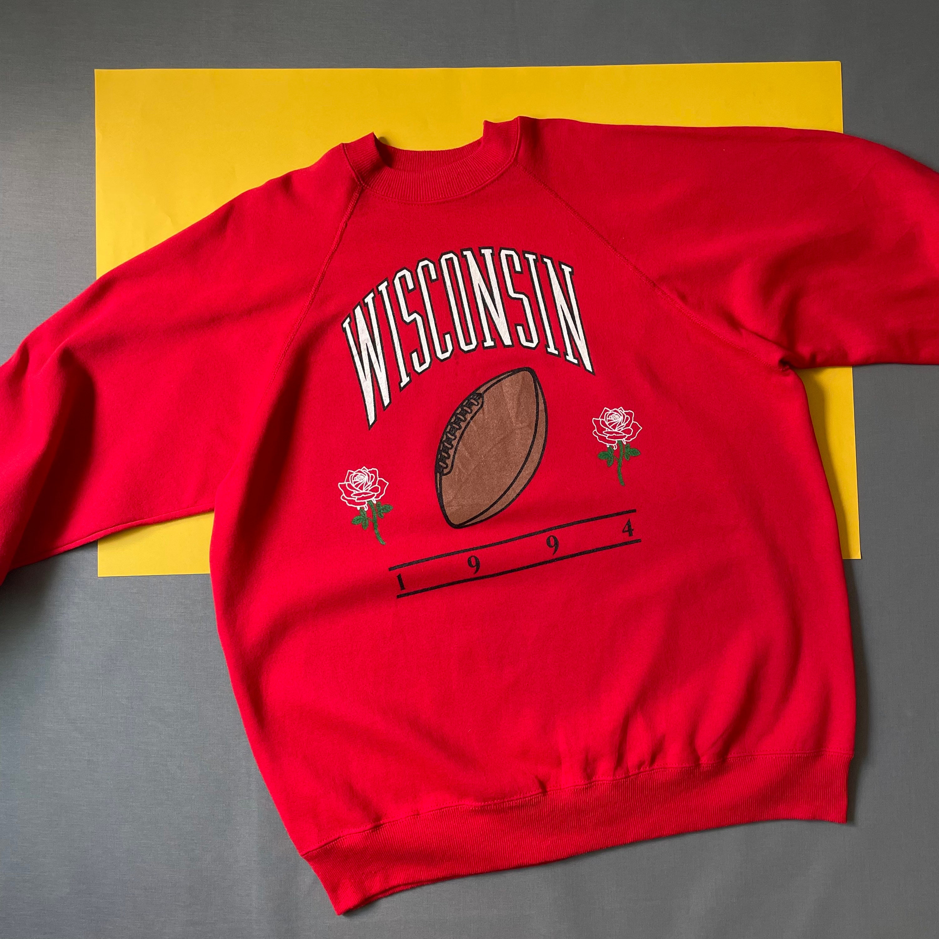Vintage 1994 University of Wisconsin Football Crewneck Red Sweatshirt ...