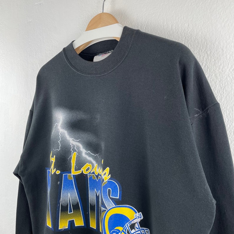 Vintage 1995 St.louise Rams NFL Football Crewneck Black Sweatshirt ...