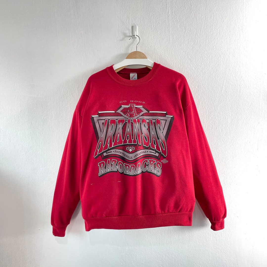 Vintage 90s Arkansas Razorbacks Crewneck Sweatshirt Team Sportswear ...