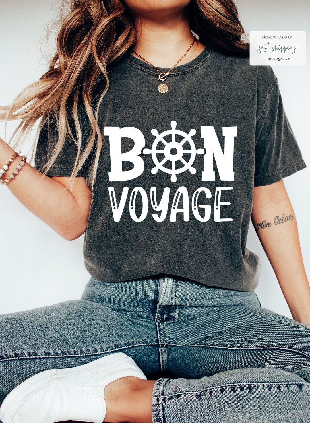 Bon Voyage T-shirt Trendy Travel Tee for Adventure Lovers, Vintage Bon Voyage T-shirt Stylish ...