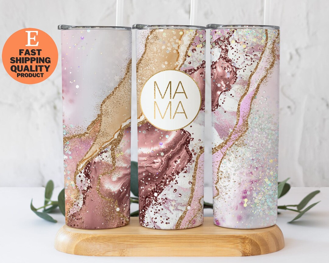 Rose Gold Mama 20oz Skinny, Gold Glitter Agate, Geodes, Mom, A Great ...
