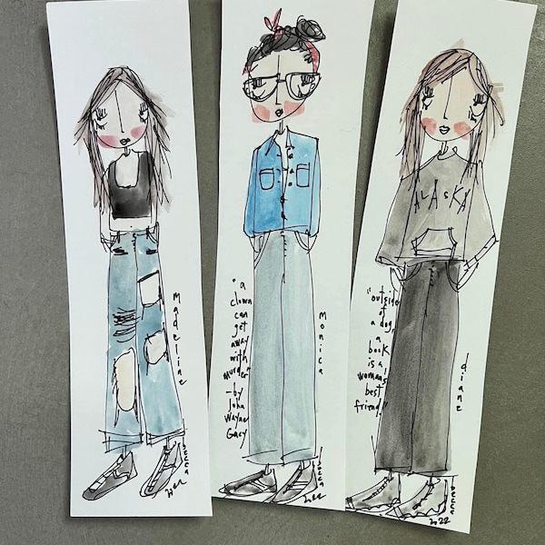 Hand Drawn Bookmark - Etsy