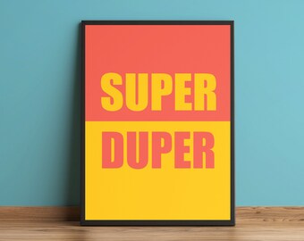 Super Duper Fun Colourful Art Print Gallery Wall Poster - Etsy