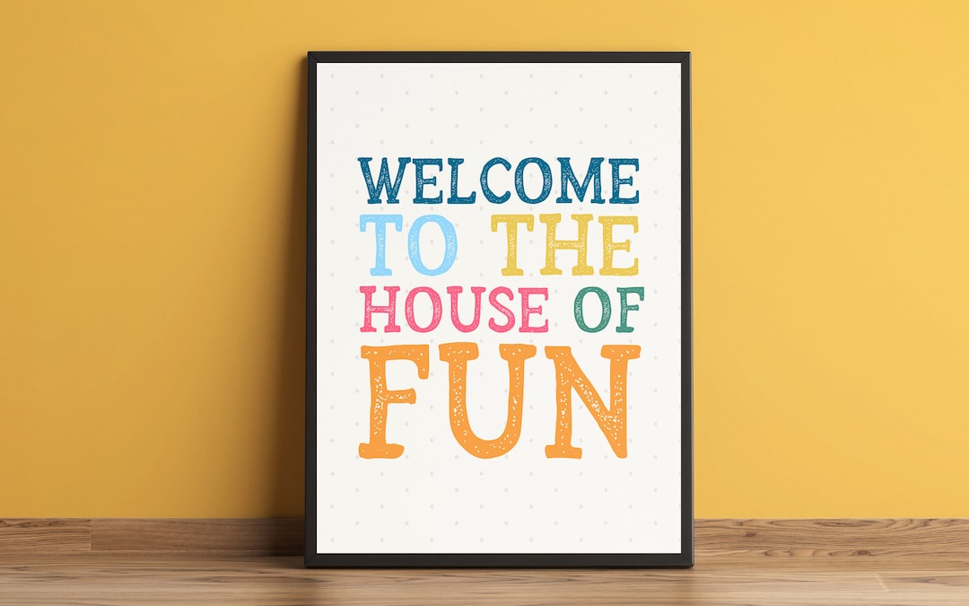 Welcome to the House of Fun - Colourful Hallway Print - Gallery Wall ...
