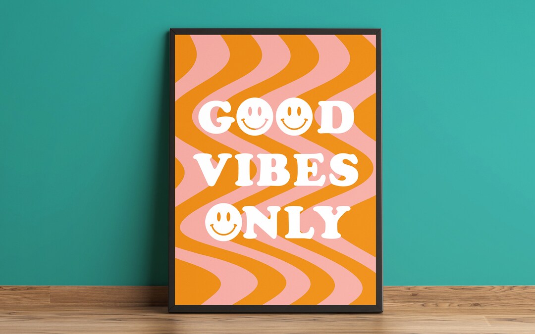 Good Vibes Only - Wall Art - Colourful Positive Gallery Wall Art Print ...