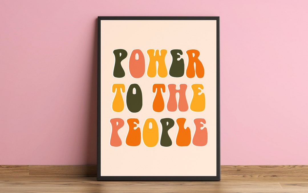 Power to the People - Art Print - Retro Colour - Gallery Wall - Home ...