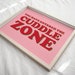 Cuddle Zone Art Print Pink Red Bedroom Art Gallery Wall - Etsy