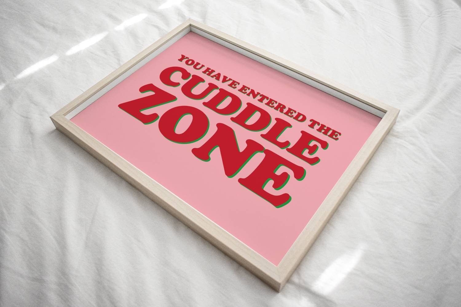 Cuddle Zone Art Print Pink Red Bedroom Art Gallery Wall | Etsy