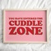 Cuddle Zone Art Print Pink Red Bedroom Art Gallery Wall - Etsy