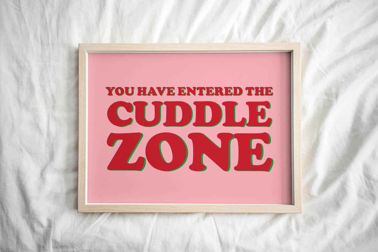 Cuddle Zone Art Print Pink Red Bedroom Art Gallery Wall | Etsy