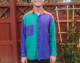 Mens 80s Button up Shirt | Etsy