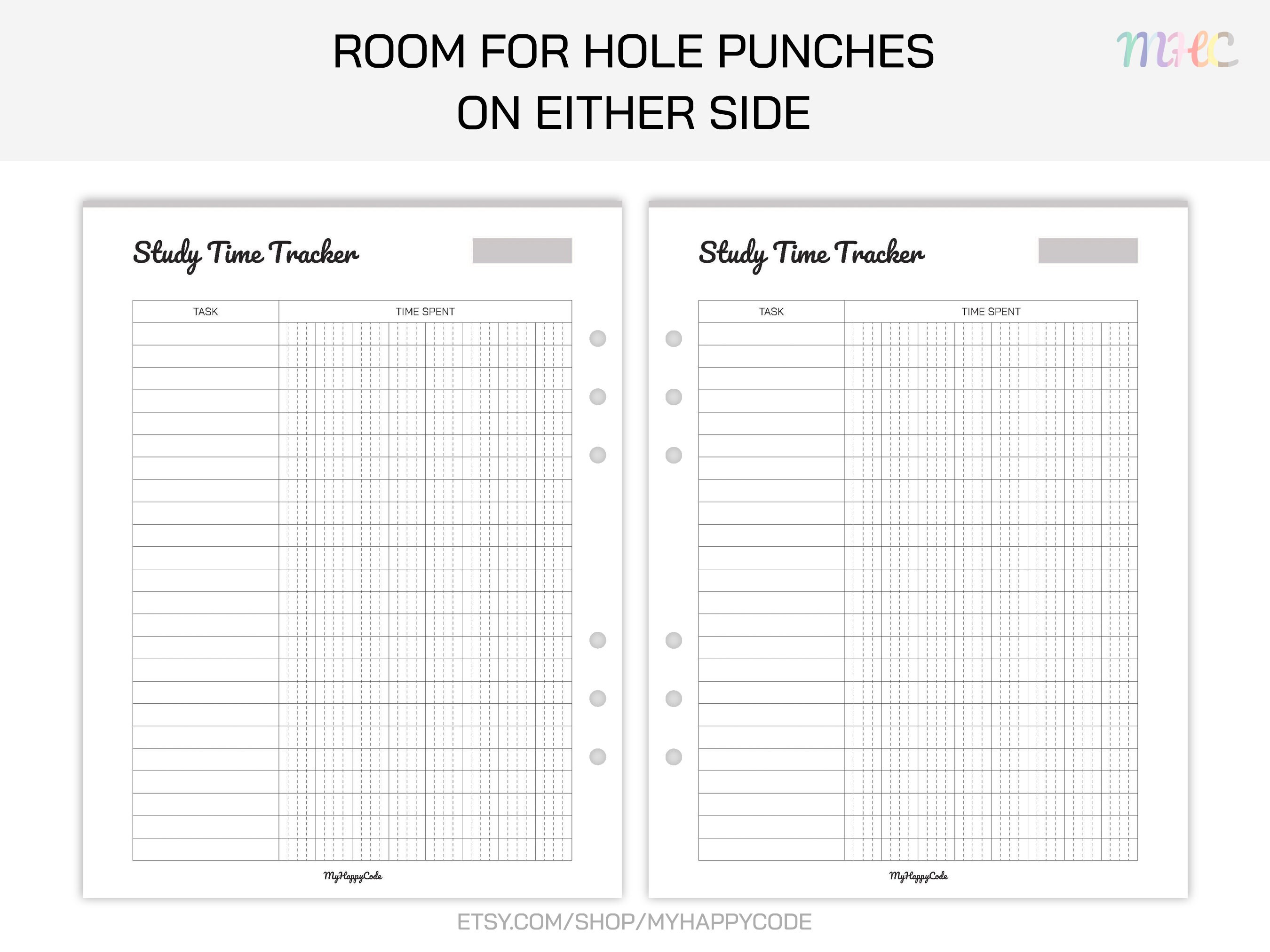 Study Time Tracker Printable, Study Tracker Printable, Academic Study Planner Printable - Etsy