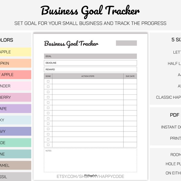 Goal Tracker - Etsy