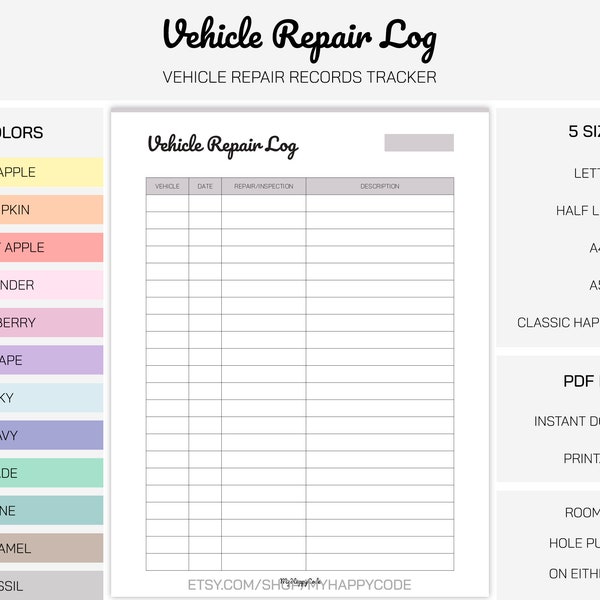 Repair Tracker - Etsy