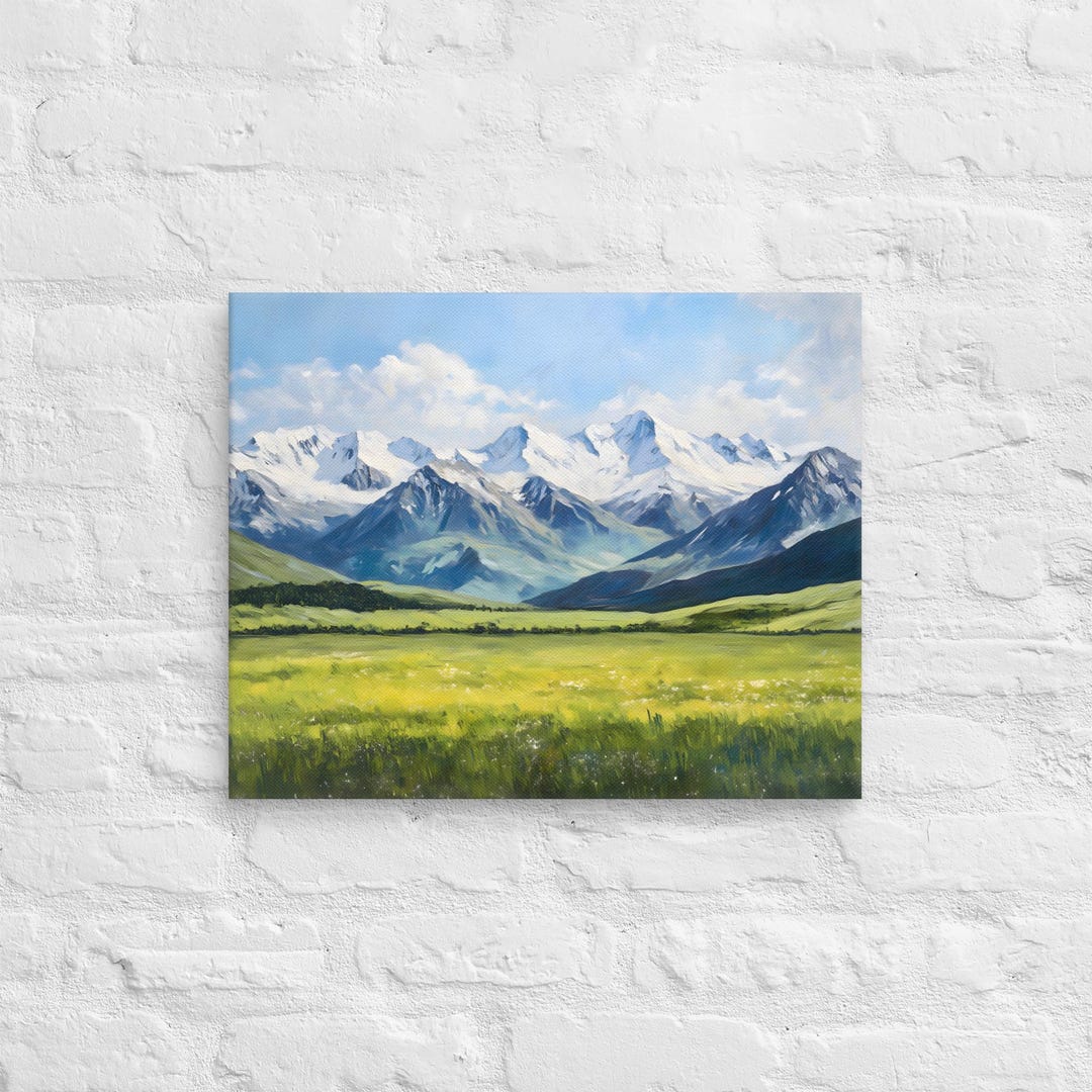 Snow Capped Mountains Printing Canvas Wallart, Snow Capped Mountains ...
