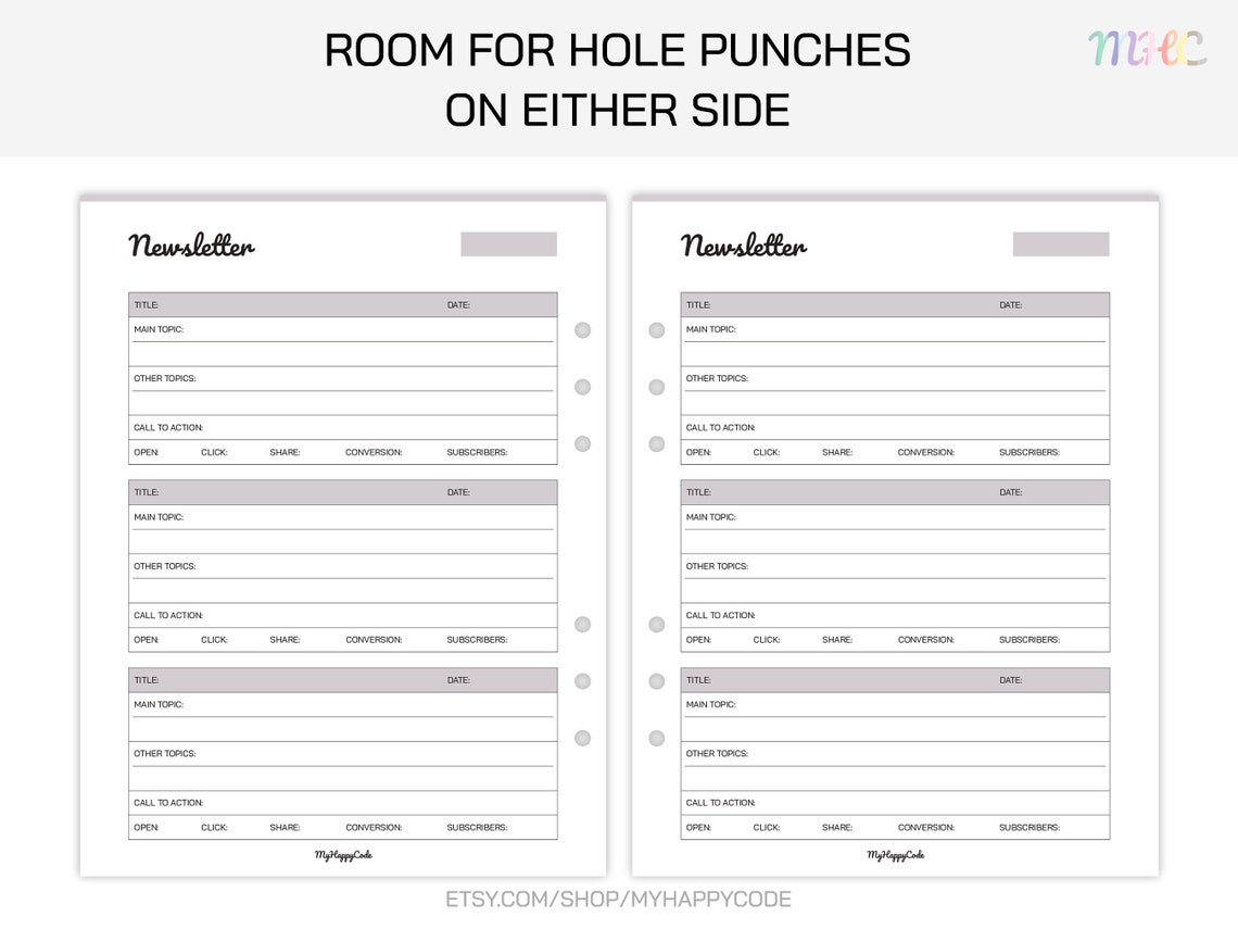Newsletter Planner Printable, Newsletter Content Planning and Tracking ...