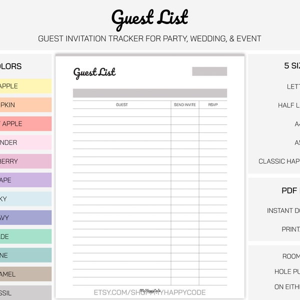 Wedding Invitation Tracker - Etsy