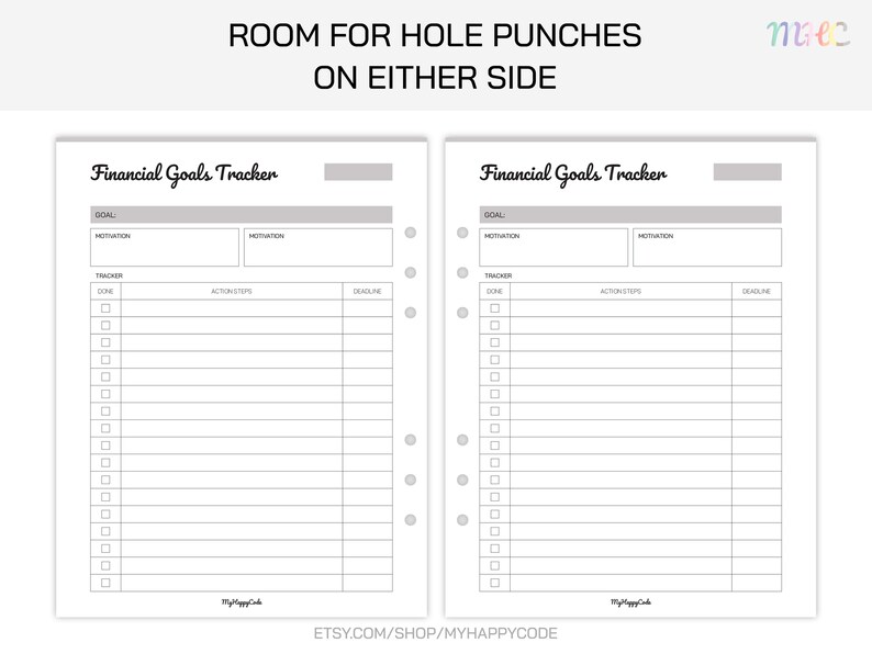Financial Goals Tracker Printable Financial Goal Planner - Etsy