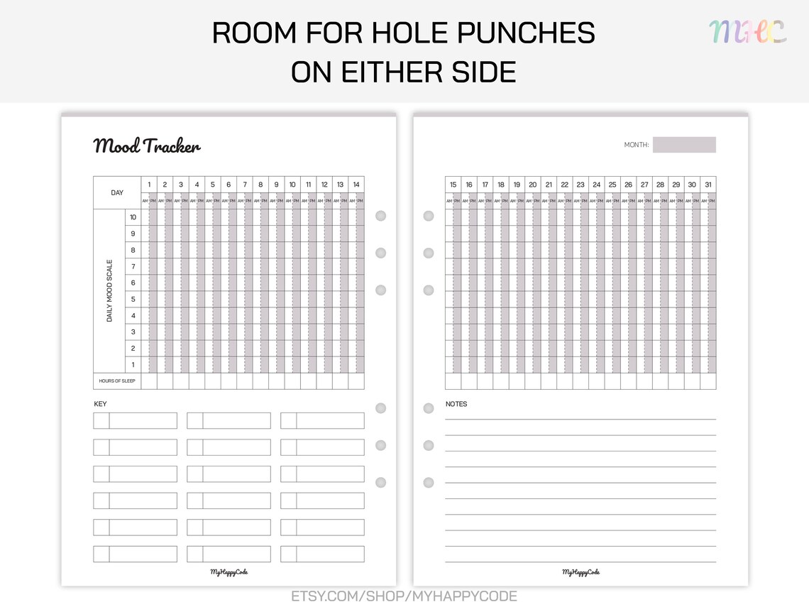 Undated Mood Tracker Printable Daily Mood Chart Printable - Etsy
