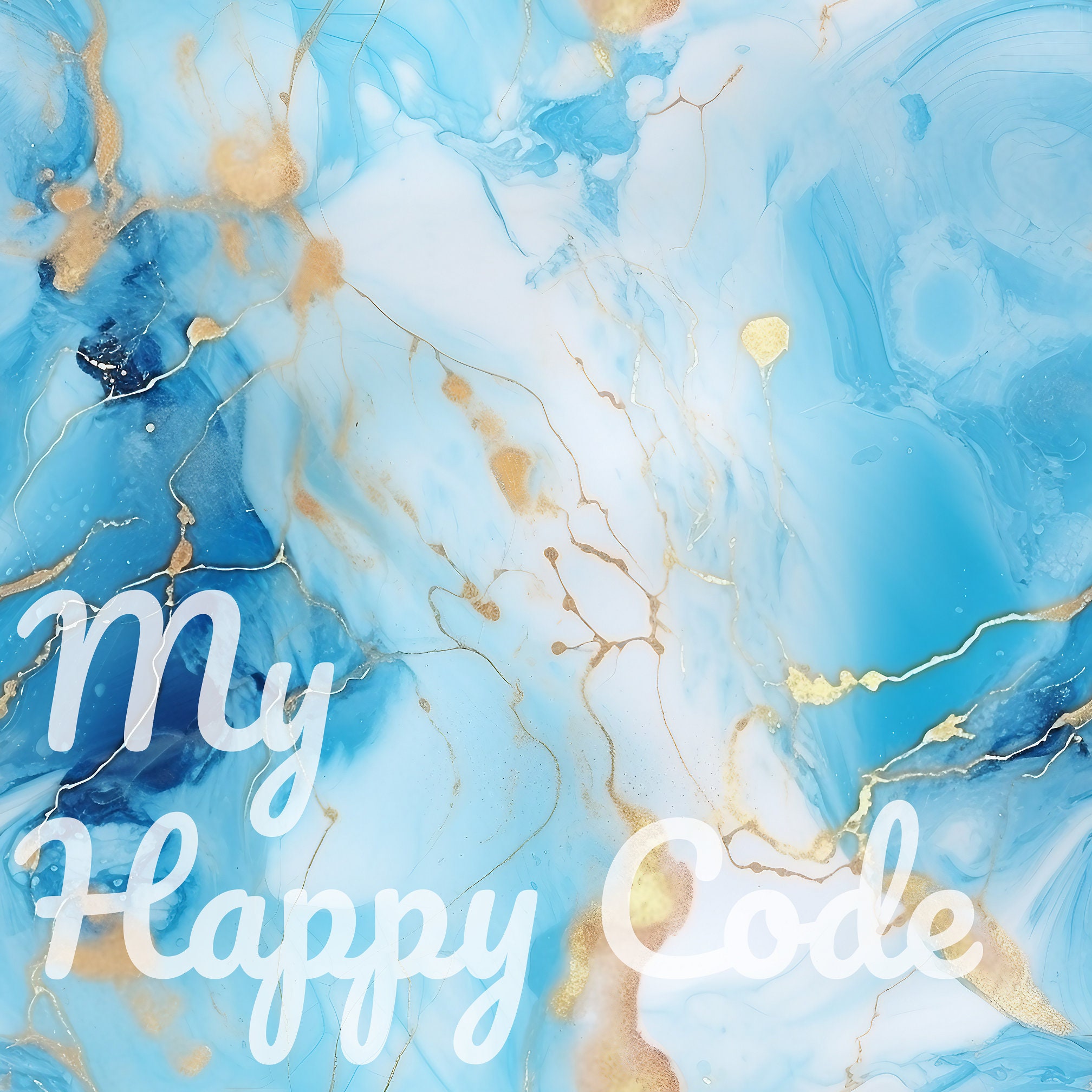 Blue Ink and Gold Glitter Seamless Pattern, Blue and Gold Morden ...