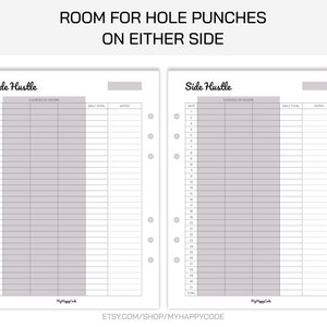 Side Hustle Tracker Printable, Side Hustles Income Tracker Printable ...