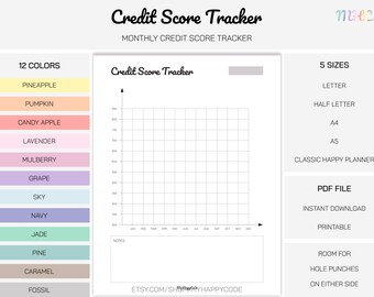 Printable Credit Score Tracker - Etsy