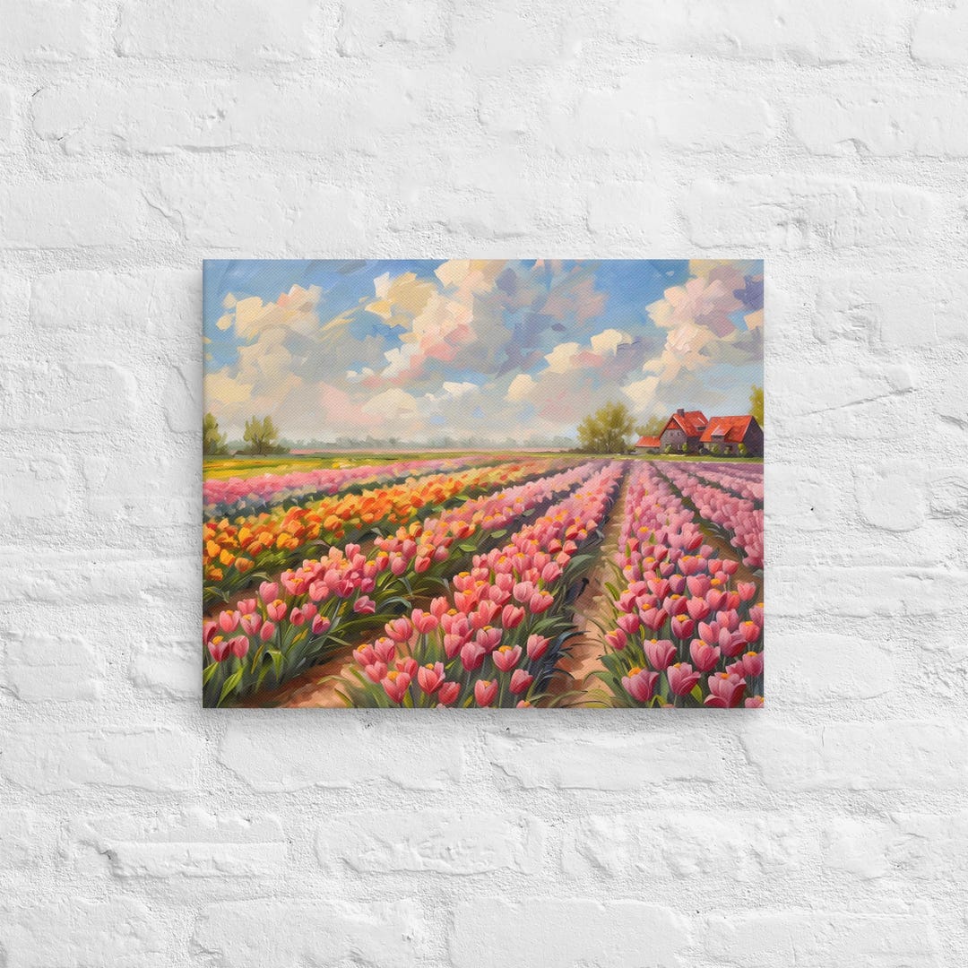 Tulip Farm Printing Canvas Wallart, Tulip Field Printing Canvas Wallart ...