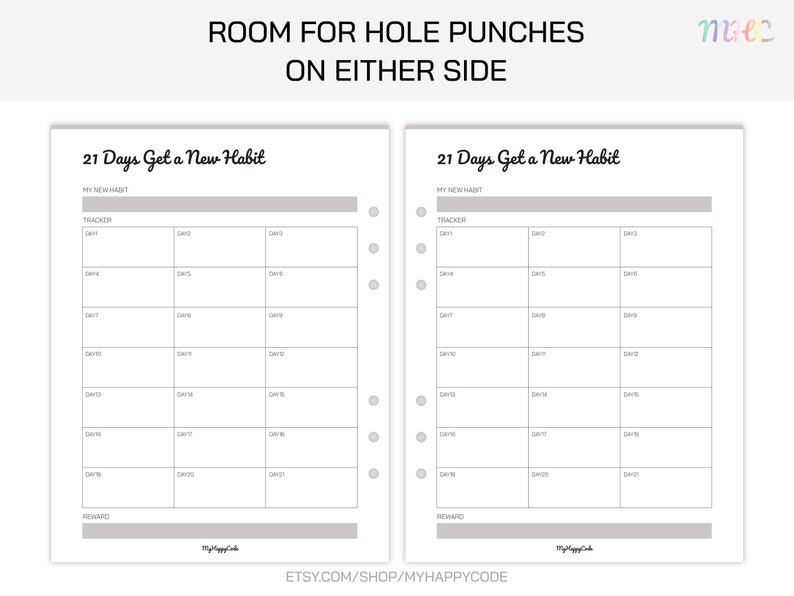 21 Days Get a New Habit Planner Printable 21 Days Habit - Etsy