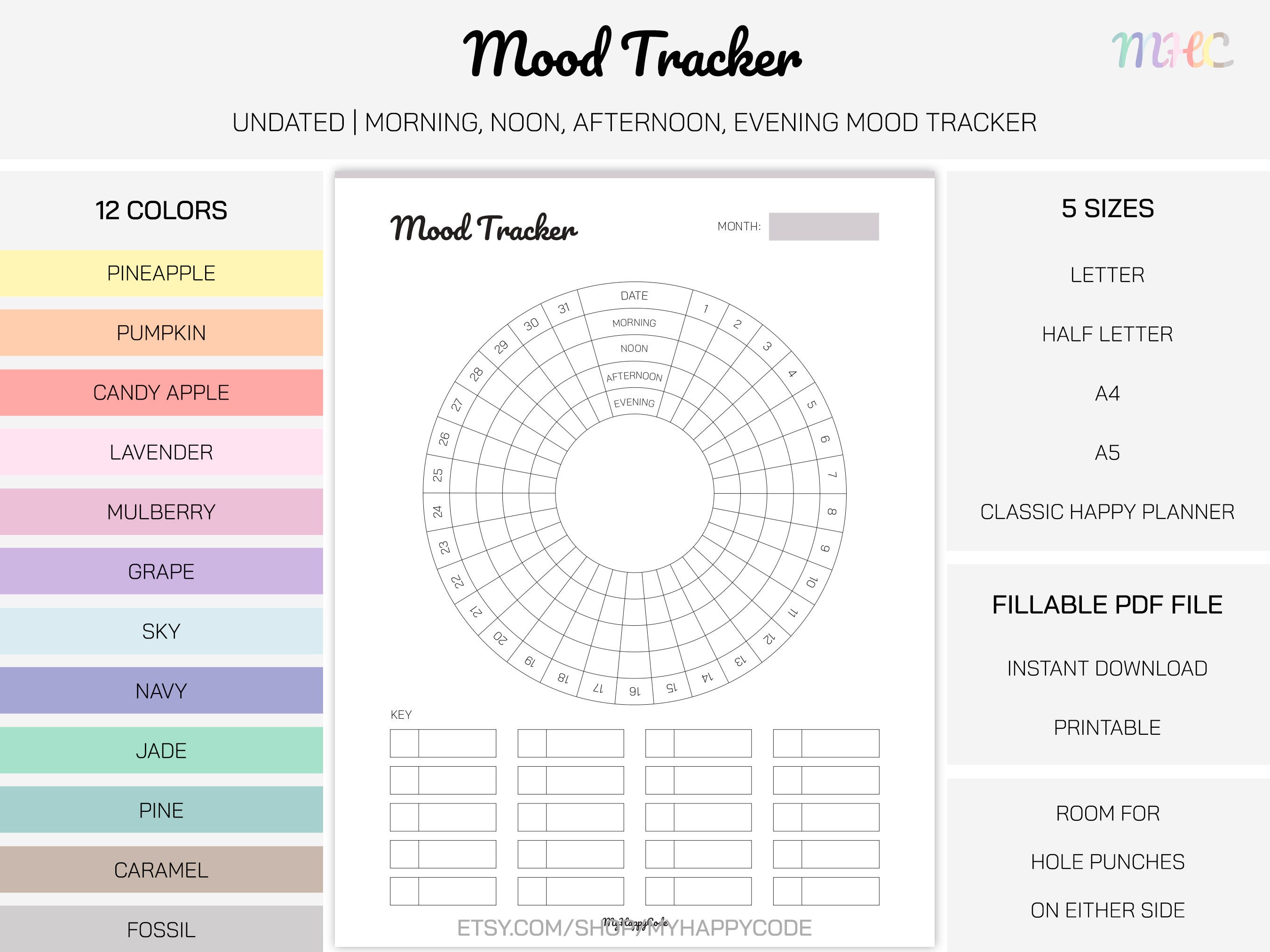 Mood Tracker Printable, Daily Mood Tracker, Health Tracker, Wellness ...