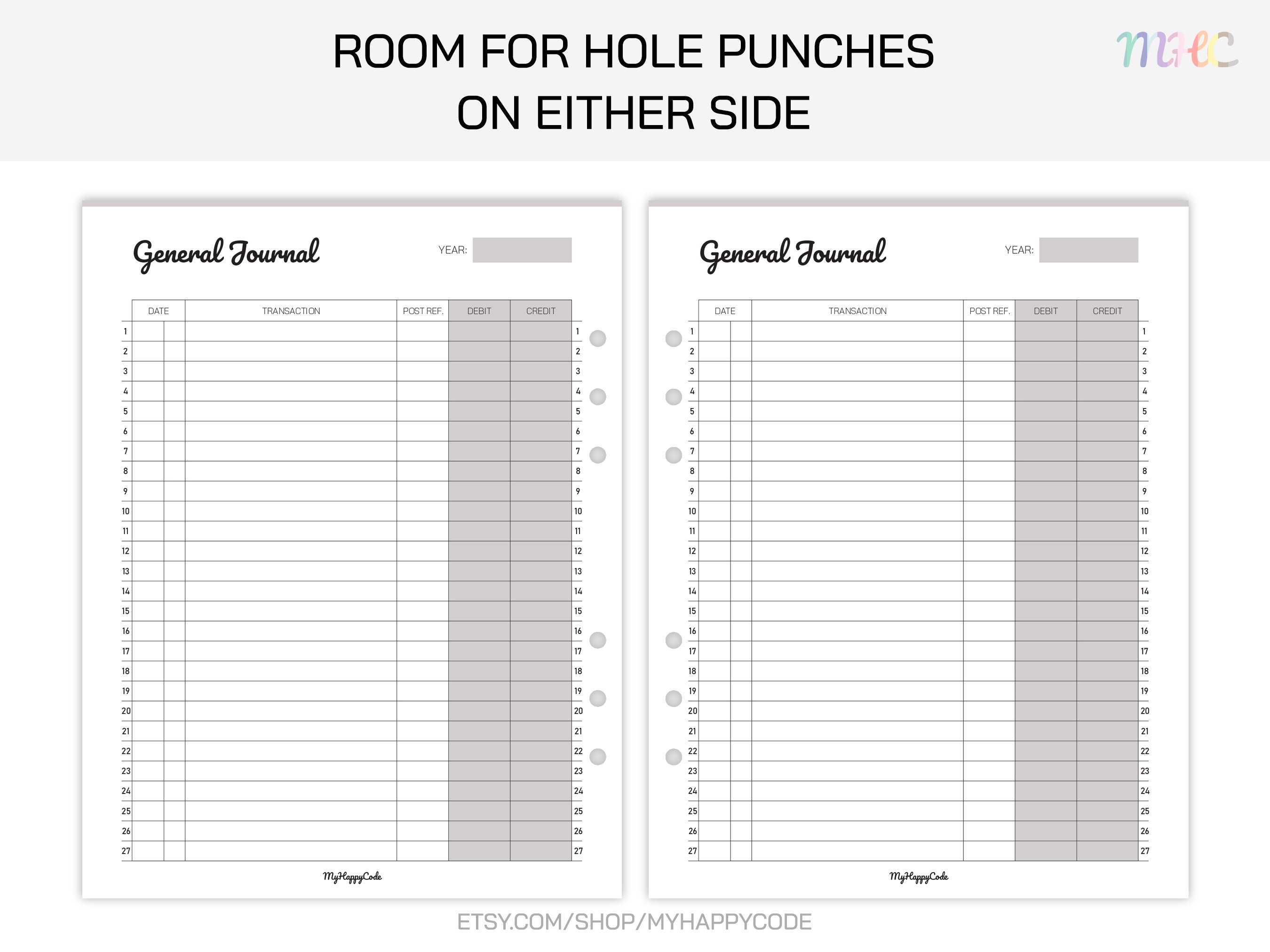 General Journal Template