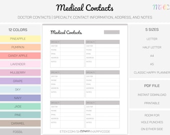 Doctor Contact List - Etsy